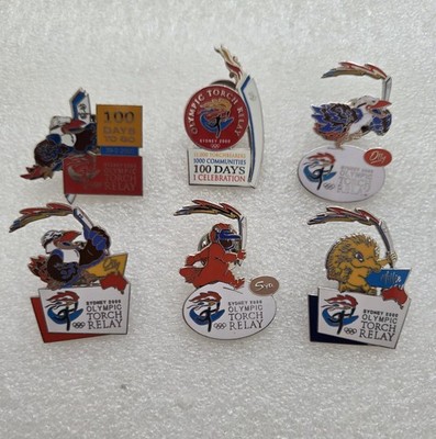 LOT OF 6 SYDNEY 2000 OLYMPIC TORCH RELAY MASCOT PIN | eBay