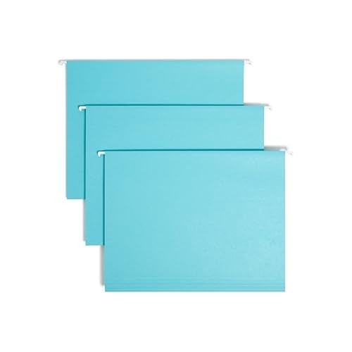 Standard Hanging File Folders, 25 Count, 1/5 Letter Size, 25 Count Aqua ...