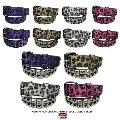 38mm Punk Studded Leopard Print Studded Removable Buckle Belt | eBay