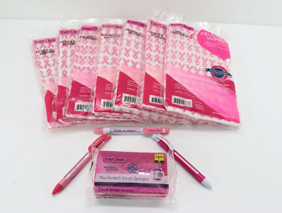 Breast Cancer Awareness Bundle Ever Clean Reusable Wipes, Sponges No ...