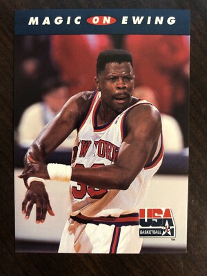1992 Skybox USA Patrick Ewing Dream Team #103 Magic Johnson On Ewing ...