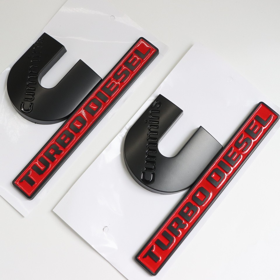 2PCS Set Cummins Turbo Diesel Emblems For Ram 2500 3500 Fender Badges ...