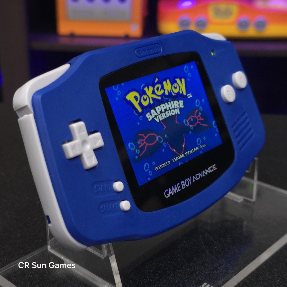 Blue Game Boy Advance GBA Console with iPS V5 Backlight Backlit LCD | eBay