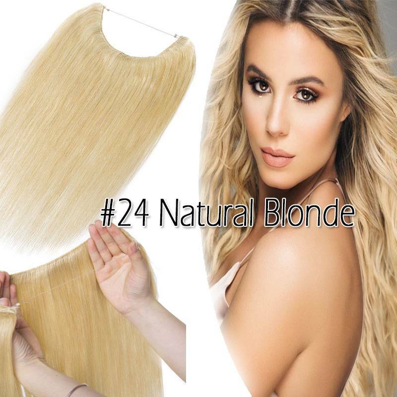 Secret Wire In 100% REAL Human Hair Extensions Hidden 120G Wrap On Band ...