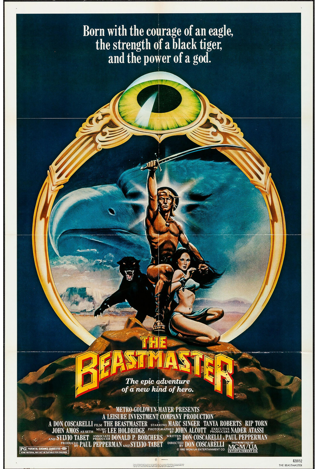 THE BEASTMASTER original 1982 one sheet movie poster MARC SINGER/TANYA ...