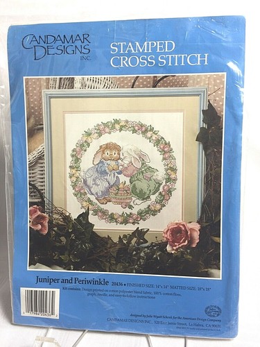 Candamar Designs Juniper and Periwinkle cross stitch Kit 20436 14 x 14 ...