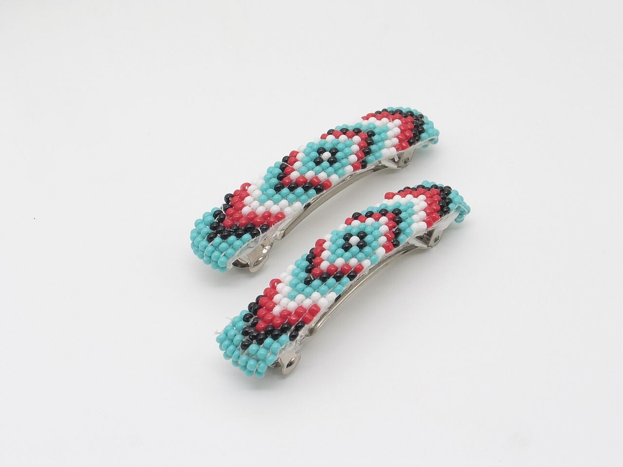Native American Bead and Leather Navajo Handmade Hair Clips | eBay