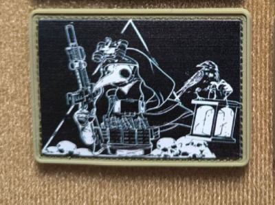 PLAGUE DOCTOR w POE's RAVEN Ukrainian Morale Patch Tactical PVC ...