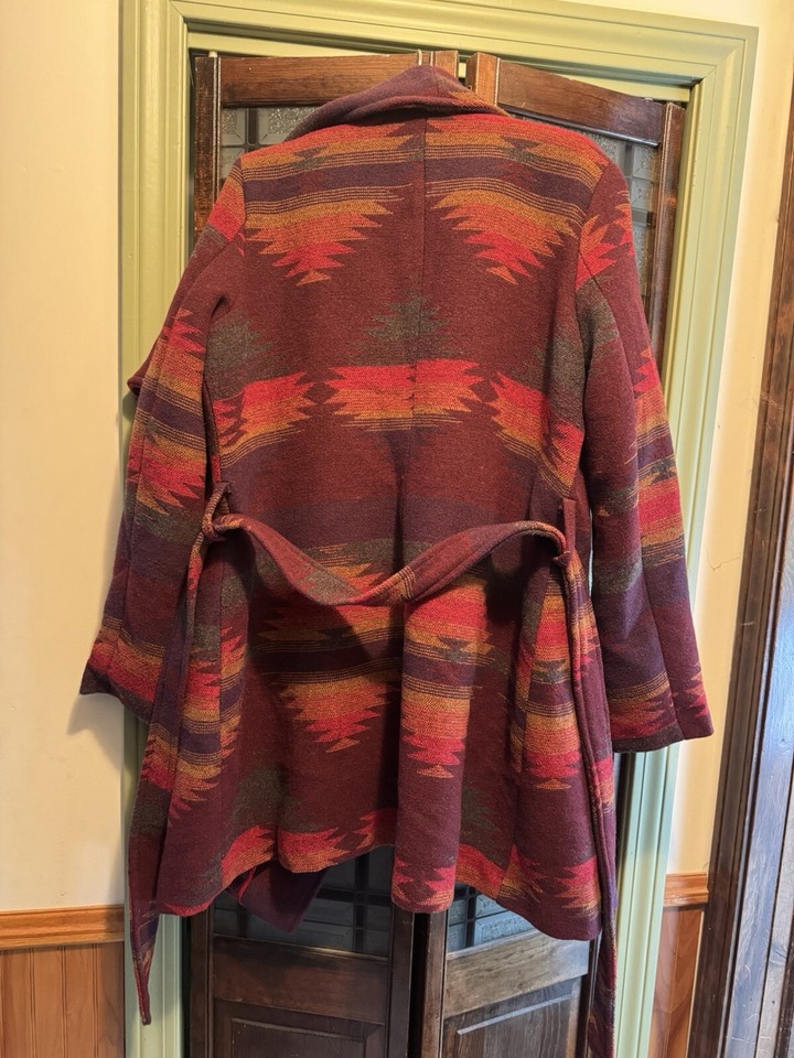 Beautiful Aztec Autumn Native American Steve Madden Blanket Coat Size ...