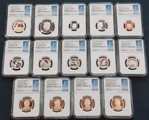 2015 NGC PF 70 ULTRA CAMEO, Complete 14 COIN CLAD SET, FIRST DAY OF ...