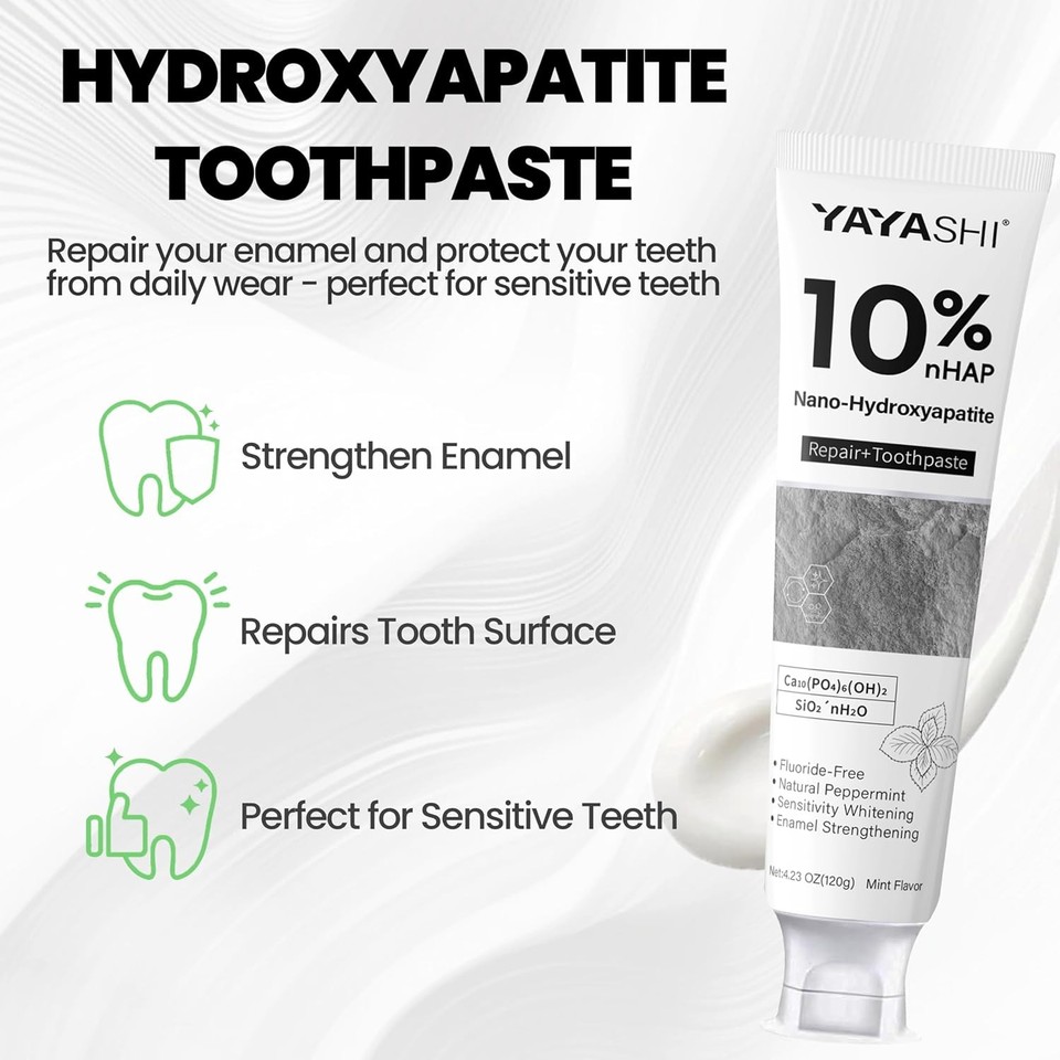 10% Nano Hydroxyapatite Toothpastes,Fluoride-Free Toothpaste, Gentle ...