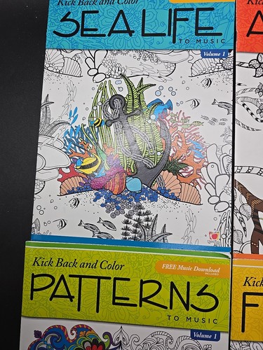Kick Back and Color to Music Volume 1 - Set of 4 Adult Coloring Books ...