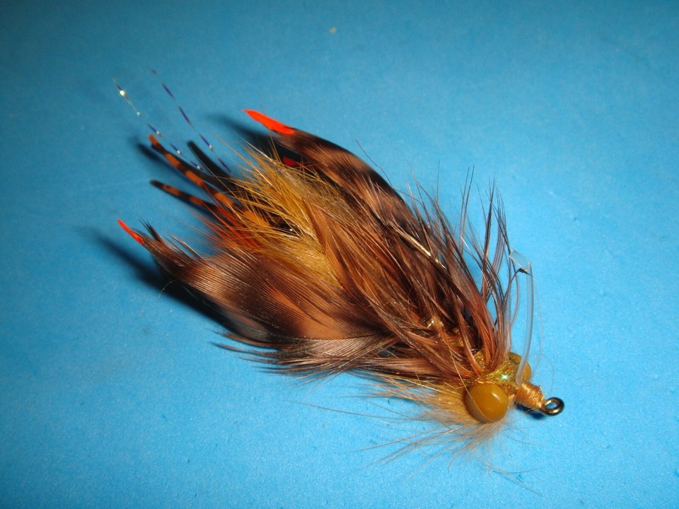 FLY FISHING FLIES - Brown WHITLOCK'S NEARNUFF CRAYFISH Streamers size ...