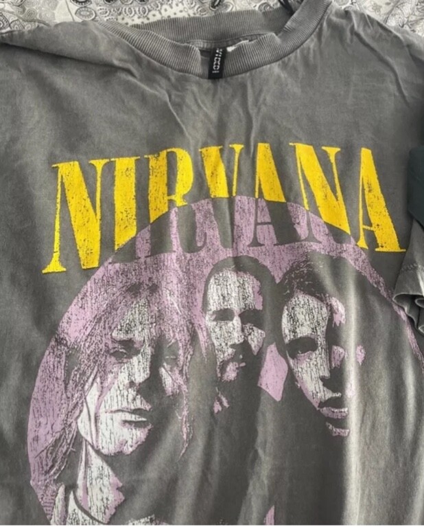 Nirvana T Shirt Oversized Grunge Rock Band Merch Kurt Cobain Dave Grohl ...