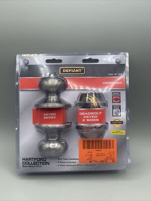 Defiant Hartford Satin Nickel Entry Knob And Single Cylinder Deadbolt ...
