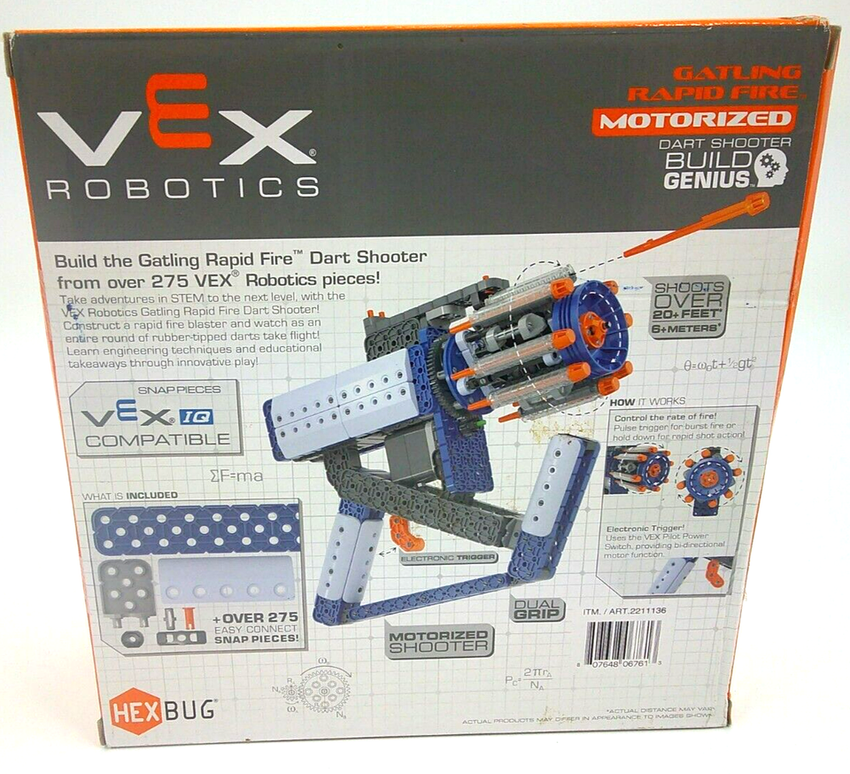 New HEXBUG VEX Robotics Gatling Rapid Fire Motorized Dart Shooter Open ...