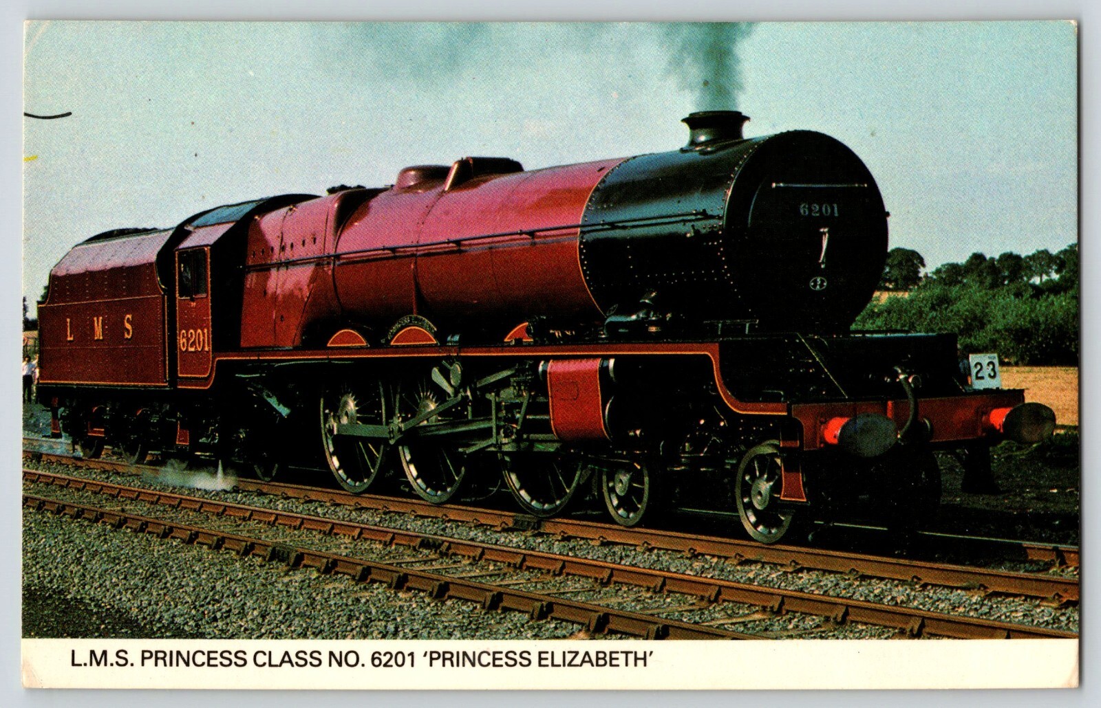 Postcard Train - LMS Princess Class No. 6201 'Princess Elizabeth ...
