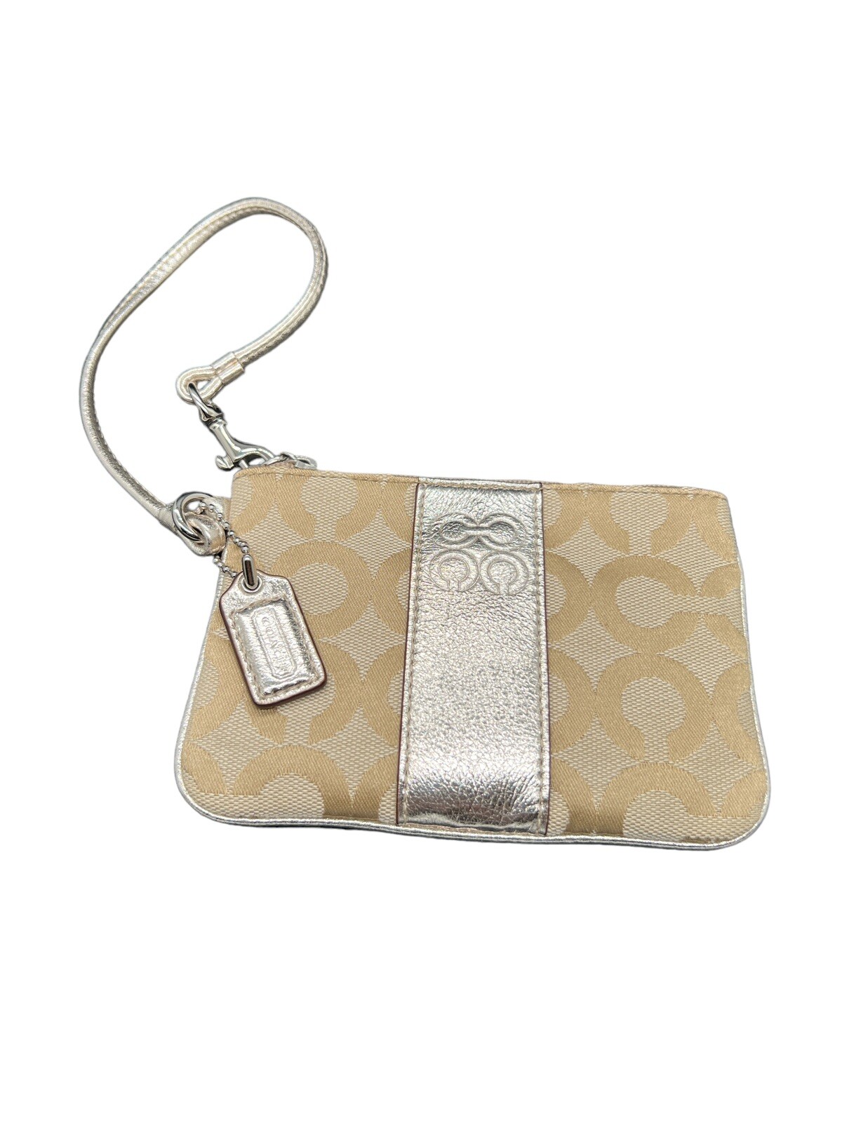 Coach Tan With Gold Lame Signature Logo Medium Wristl… - Gem