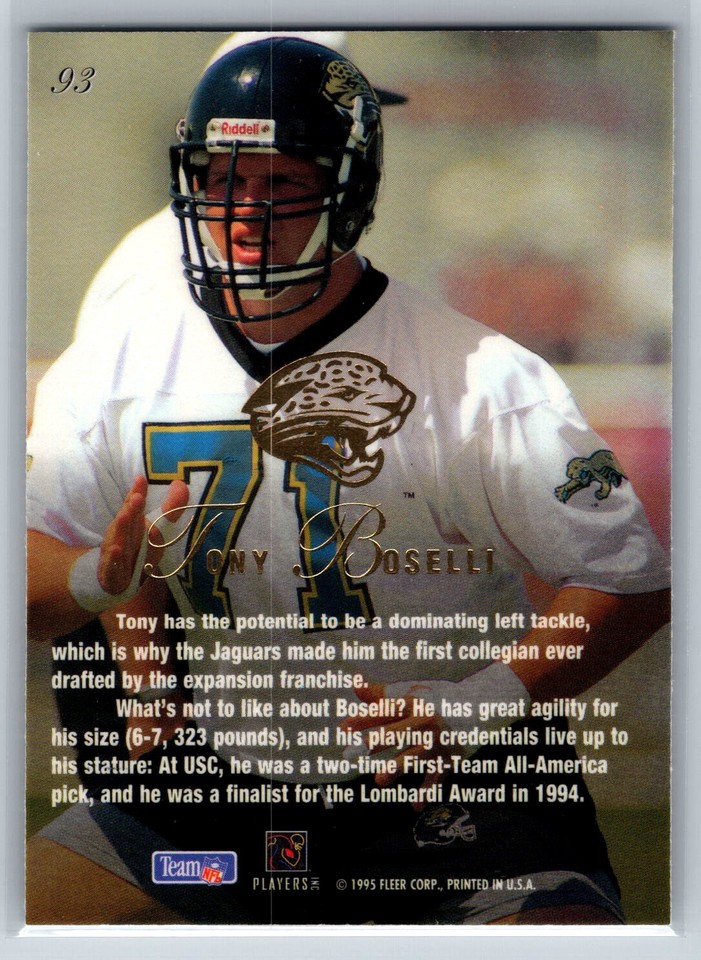 1995 Flair Tony Boselli Rookie Jacksonville Jaguars RC #93 | eBay