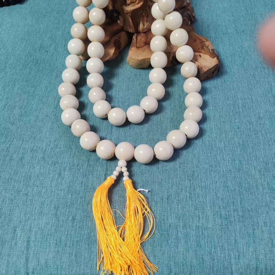 30mm 54 Shaolin Temple Buddha Monk Blessing Mala White Beads Meditation ...