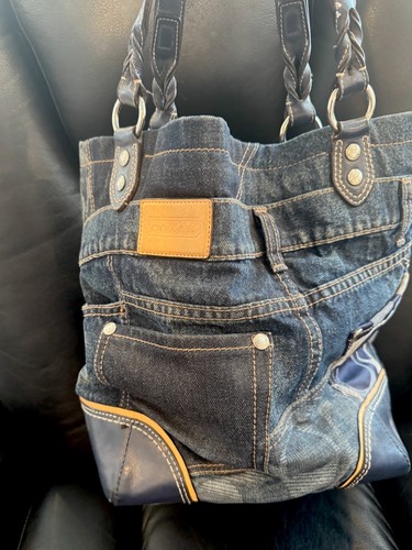 Coach Denim Blue Jeans Bucket Patchwork Handbag | eBay