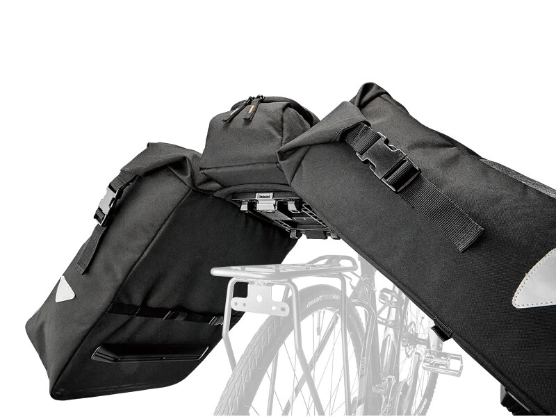Ibera Bike MIK Panniers Bag Clip-On Triple Bags Built-in Ebike Battery Holder | eBay
