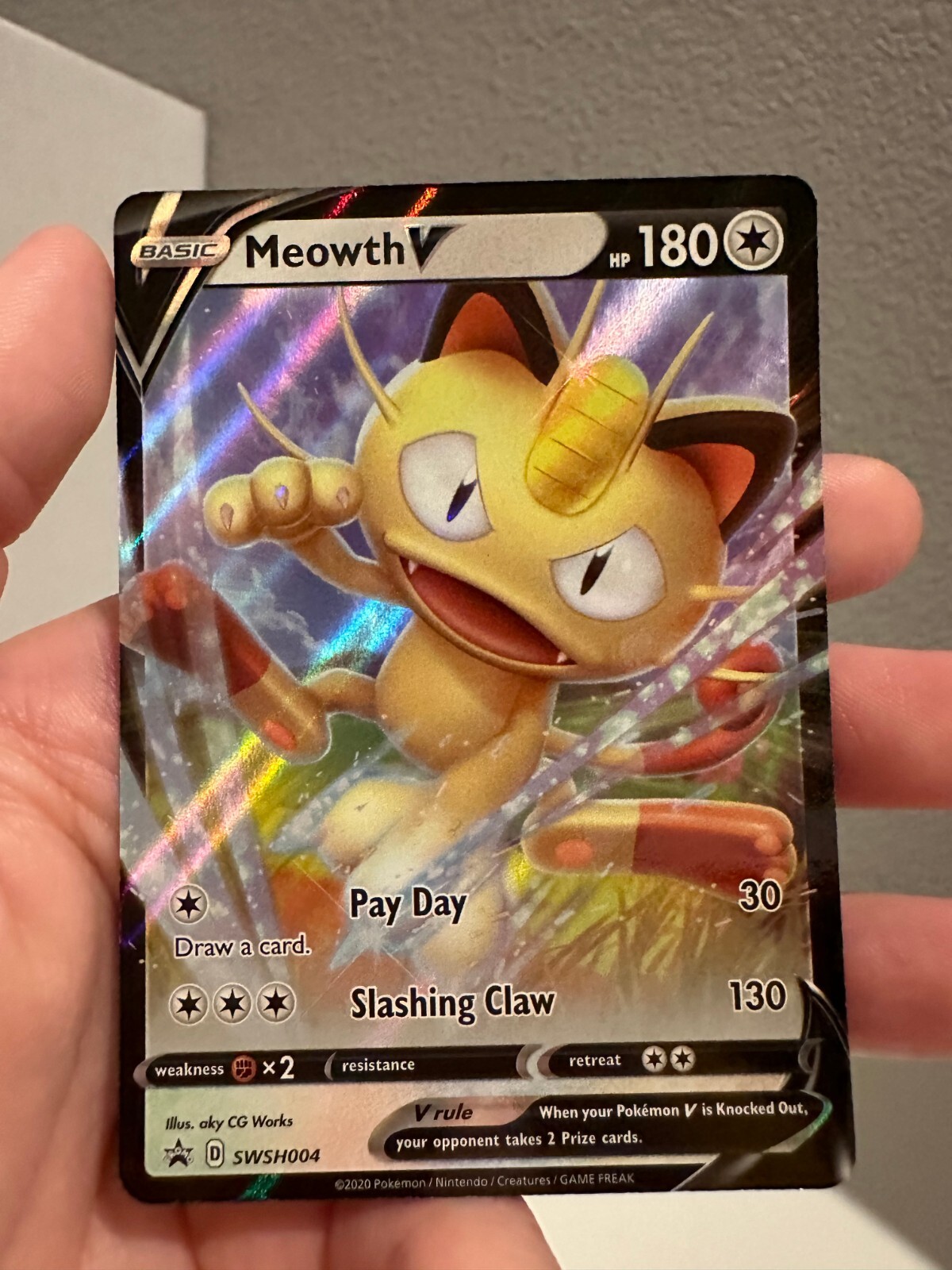 Meowth v & Meowth Vmax Pokémon Black Star Promo SWSH005 SWSH004 NM 1207 ...