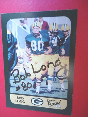 Bob Long - Champion Cards Autographed Football card # 42 - Green Bay ...