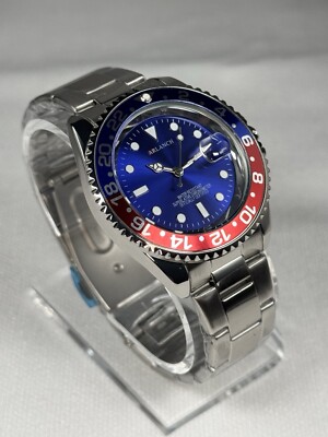 2024 Arlanch 40mm Steel Quartz Dive Watch - Red & Blue Rotating “Pepsi ...