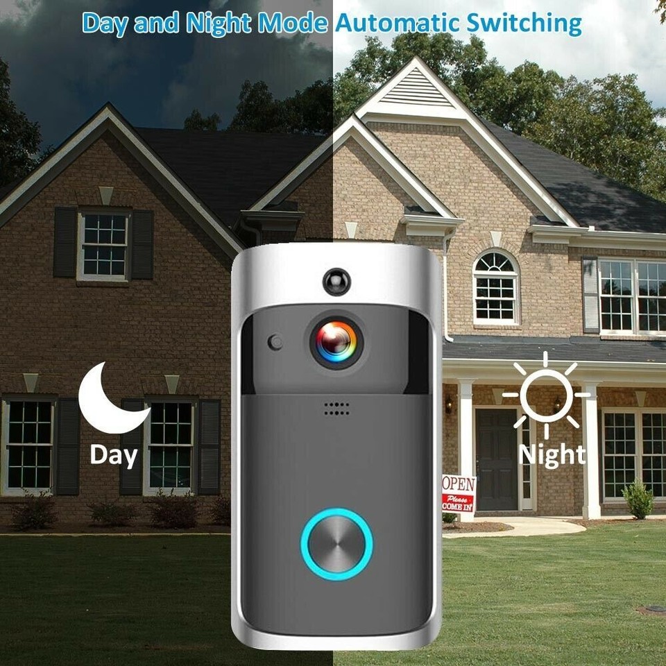 Smart Wireless WiFi Video Doorbell Phone Door Ring Intercom Security ...