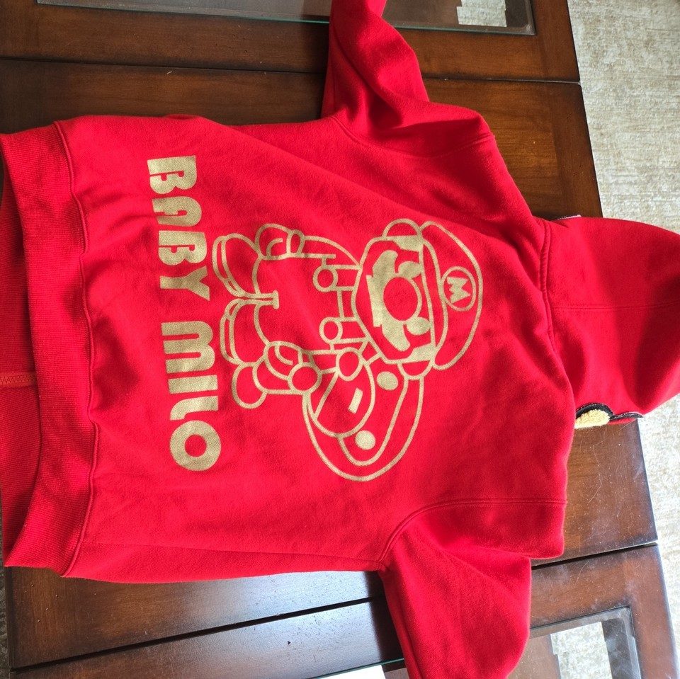 A Bathing Ape Baby Milo x Mario Red Hoodie (S) BAPE | eBay
