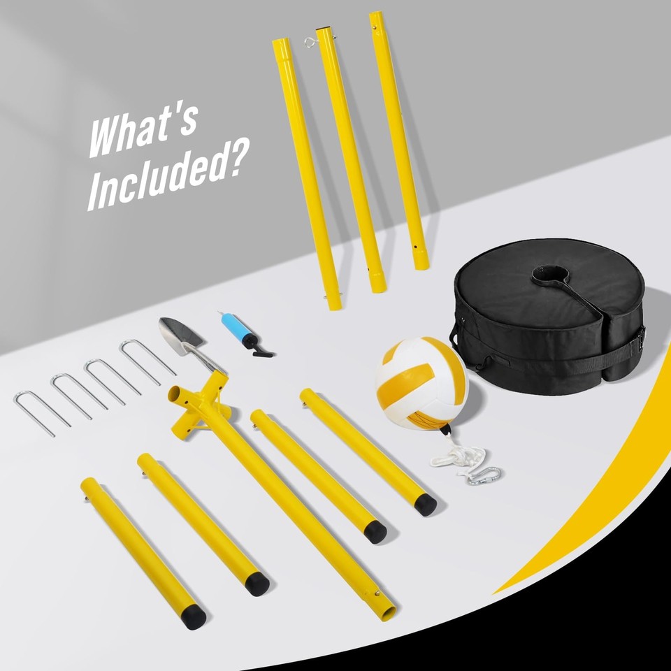 Tetherball Ball and Rope, Tetherball Set with Sturdy Base and Pole ...