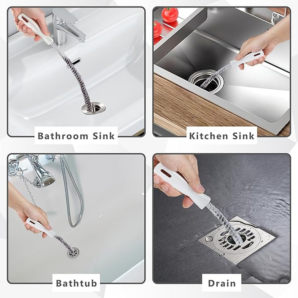 SINK UNBLOCKER TOOL DRAIN UNBLOCKER BATH SHOWER SNAKE CLEANER HAIR ...