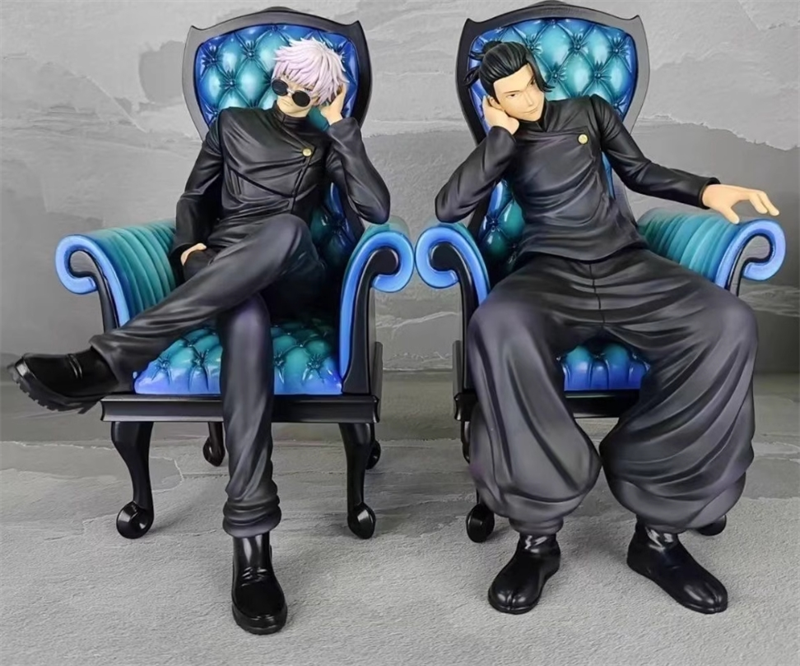 Anime Jujutsu Kaisen Satoru Gojo Geto Suguru Sitting Sofa Figure Model ...