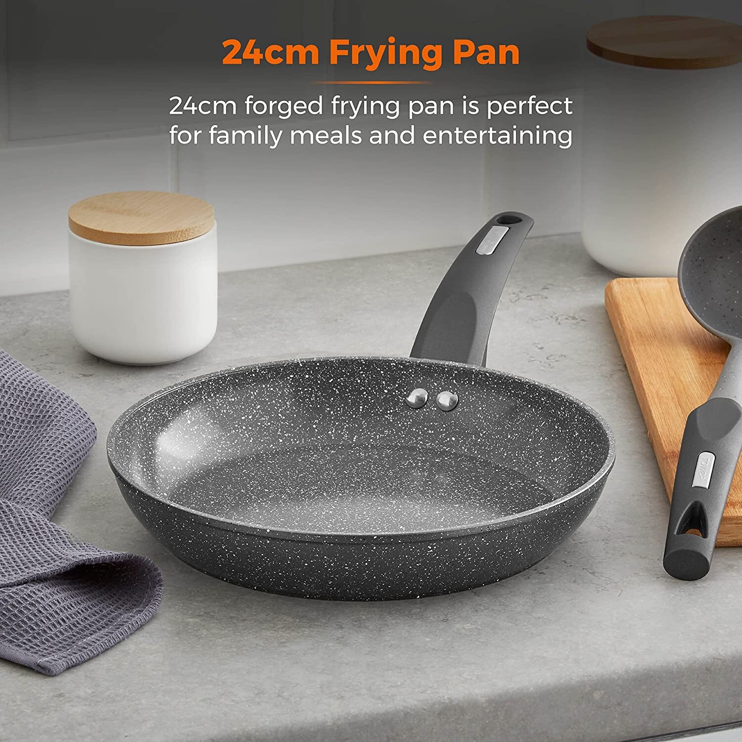 Tower T81232 24cm Cerastone Ceramic Coated Frying Pan Graphite Grey ...
