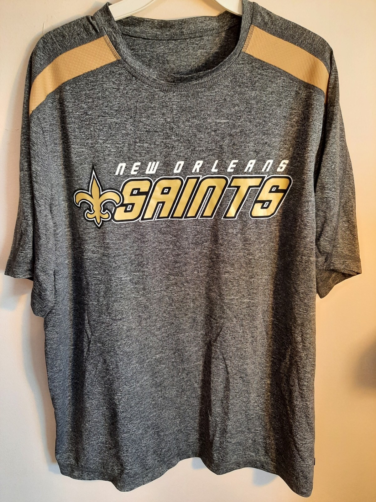 New Orleans Saints Shirt Mens LRG Gray S/Sleeve NFL Football Team ...