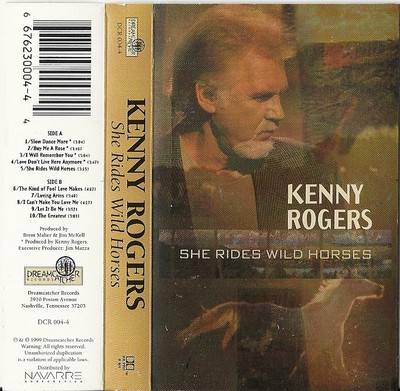 She Rides Wild Horses by Kenny Rogers (Cassette 1999 Dream Catcher ...