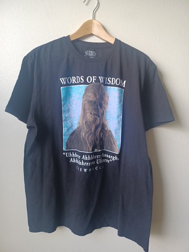 Star Wars Chewbacca Words of Wisdom Men's Graphic Black Tee T-Shirt Men ...