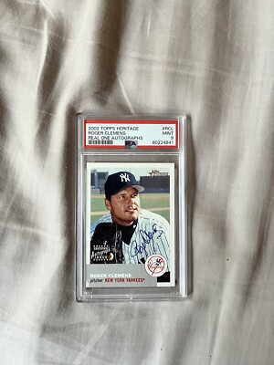 2002 Topps Heritage Roger Clemens Real One Autograph PSA 9 Blue Ink ...