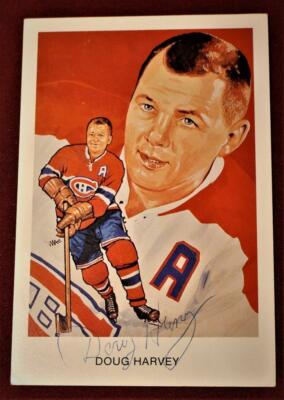 Doug Harvey Montreal Canadiens Signed Hockey HOF Postcard 1983 ...