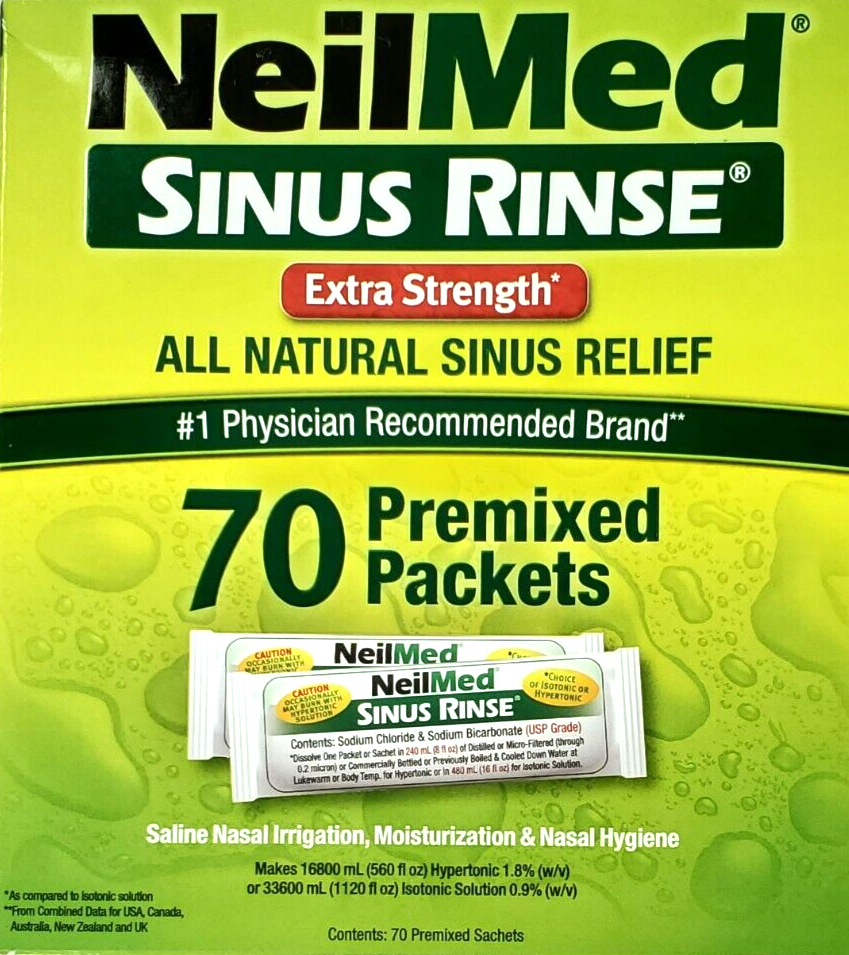 NeilMed Sinus Rinse Extra Strength Hypertonic 70 Packets for sale ...
