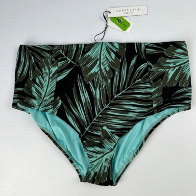 Sanctuary Bikini Bottom Women Extra Large Leaf Olive Cruise Beach ...