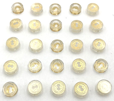 Lego 25 New Trans Clear Tiles Flat Smooth Round 1 x 1 Hourglass Circles ...