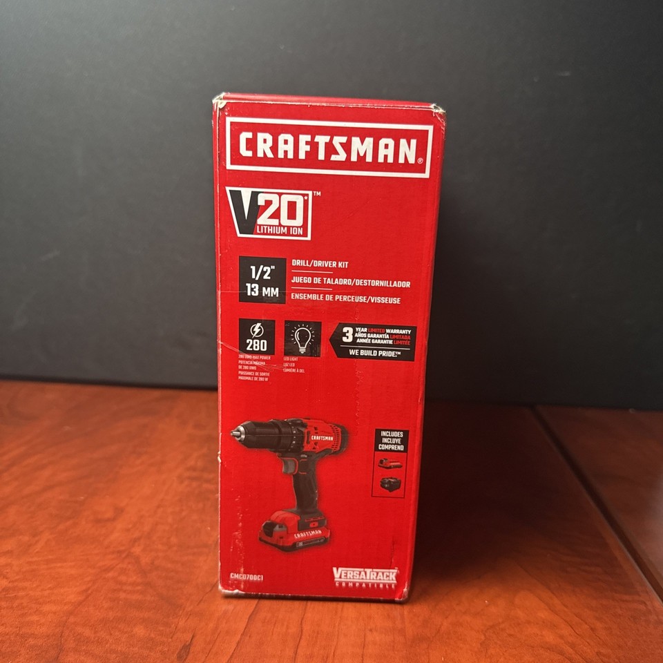 CRAFTSMAN CMCD700C1 1/2in 20V Cordless Drill/Driver with Charger ...
