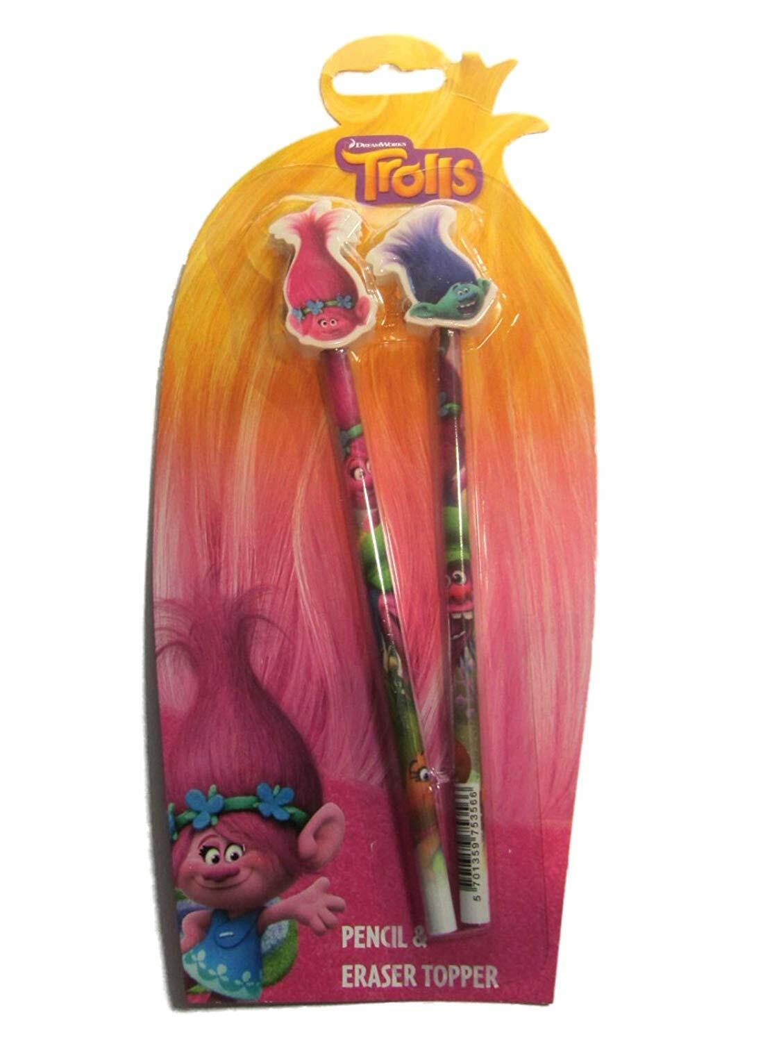 Trolls Pencils (1 piece) - With Eraser Head Toppers - Back to School ...