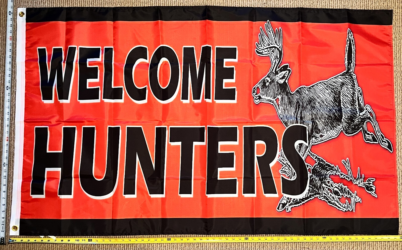 Hunting Flag FREE SHIPPING Welcome Hunters BW Beer Fishing USA Redneck ...