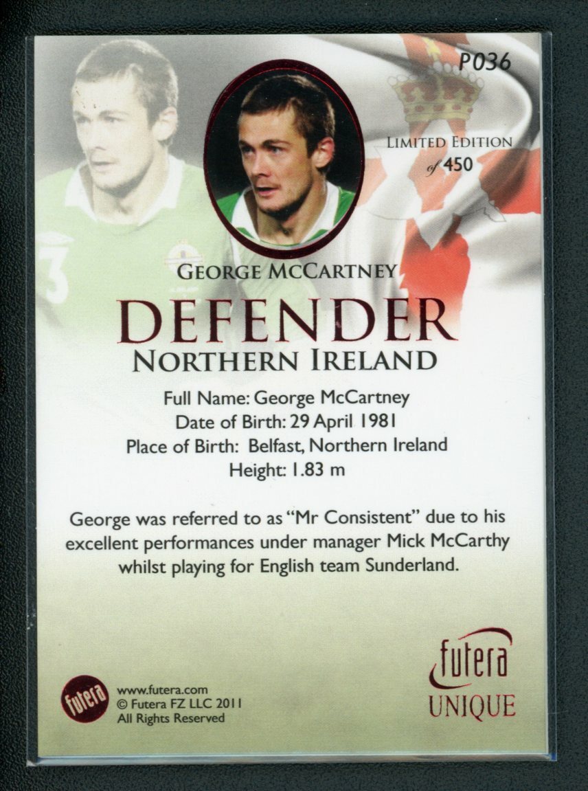 2011 GEORGE MCCARTNEY /450 FUTERA UNIQUE DEFENDER NORTHERN IRELAND | eBay