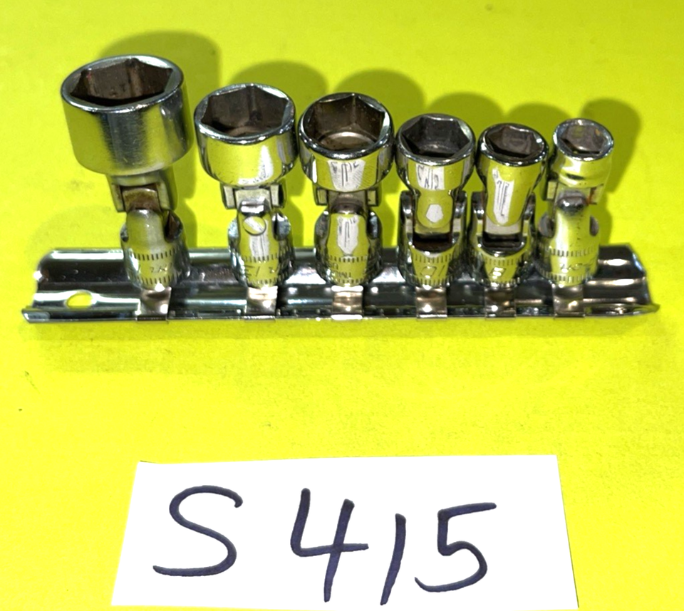 SNAP-ON TOOLS 6 PIECE 1/4 DRIVE METRIC SHORT SWIVEL SOCKET SET 6 POINT ...