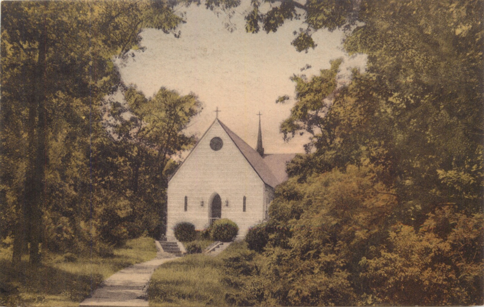 Hand-Colored View, Chapel Of The Passionist Fathers, Shelter Island ...