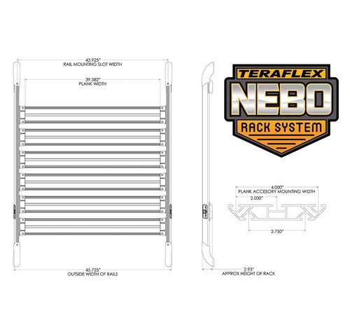 '07-'18 Jeep Wrangler TeraFlex Nebo Roof Rack Cargo Slat Kit Unlimited ...